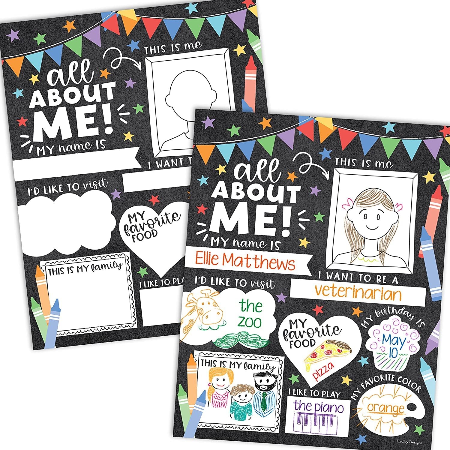 All About Me Posters | Set of 20 | Educational Posters - Colorful ...